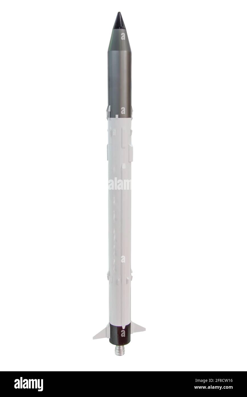 Multi stage space rocket isolated on a white background Stock Photo - Alamy