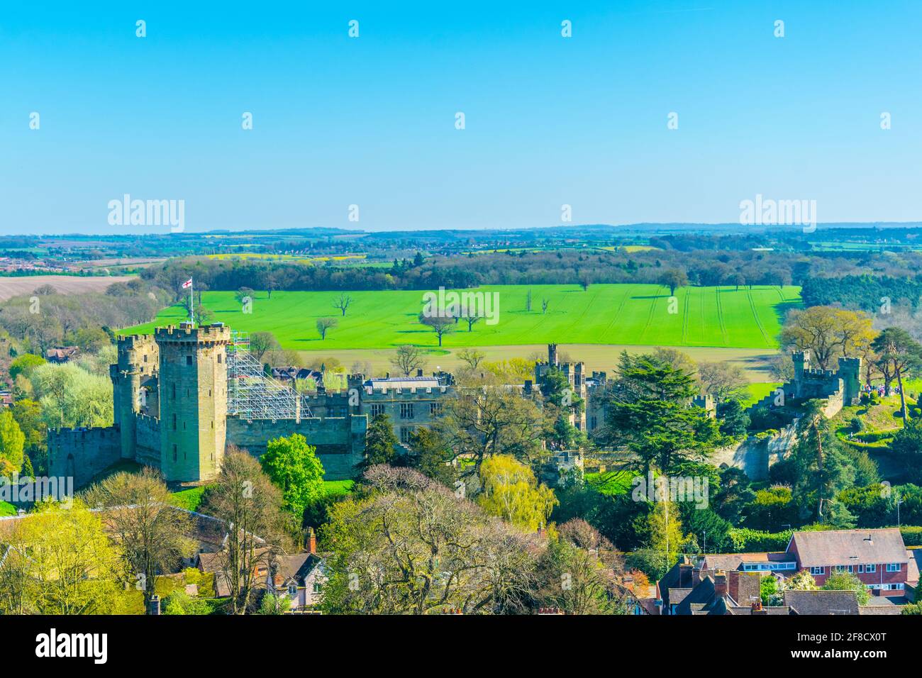 Warwick castle, england aerial hi-res stock photography and images - Alamy