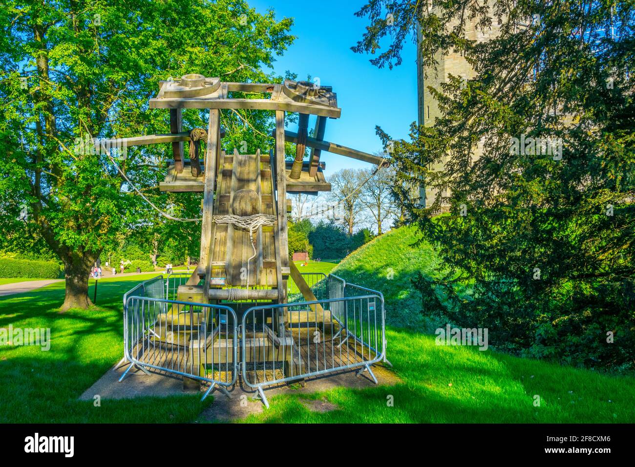 a medieval weapon in the warwick castle, England Stock Photo - Alamy