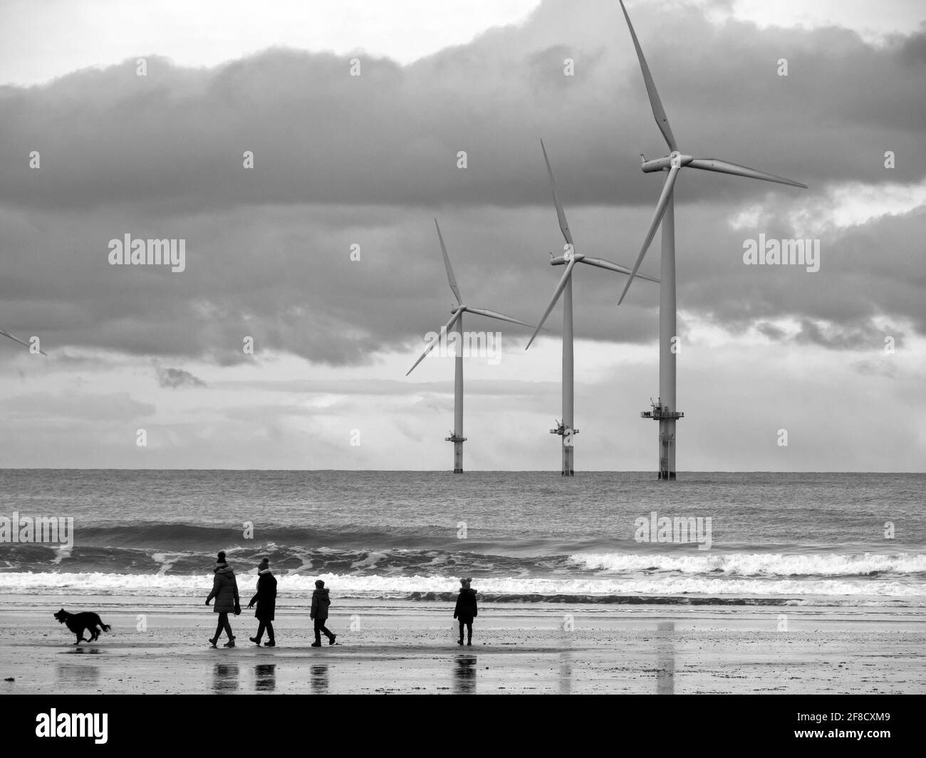 Off Shore Wind Turbines, Redcar, Cleveland Stock Photo - Alamy