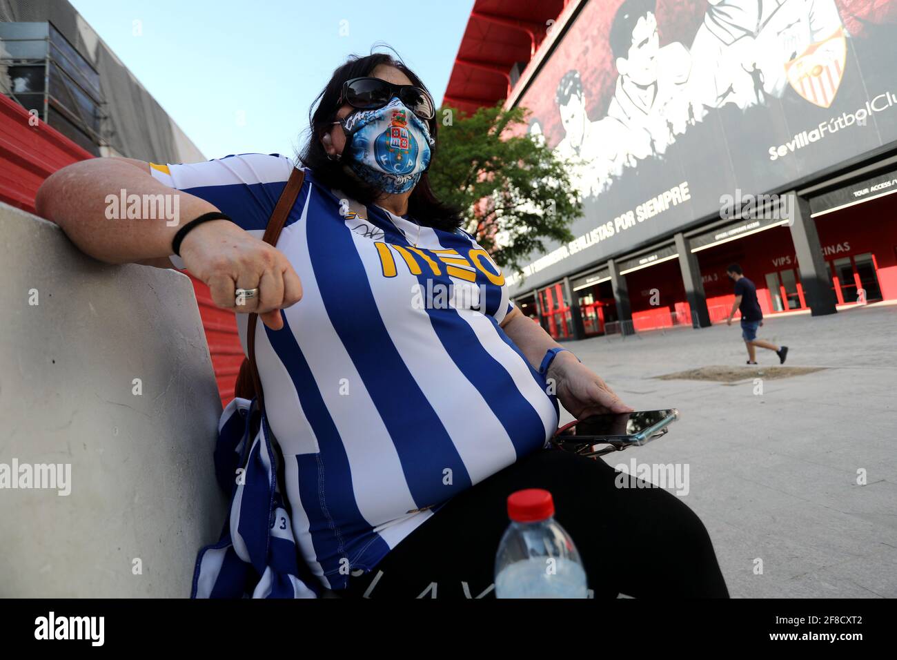 A FC Porto fan outside the ground before the UEFA Champions League ...