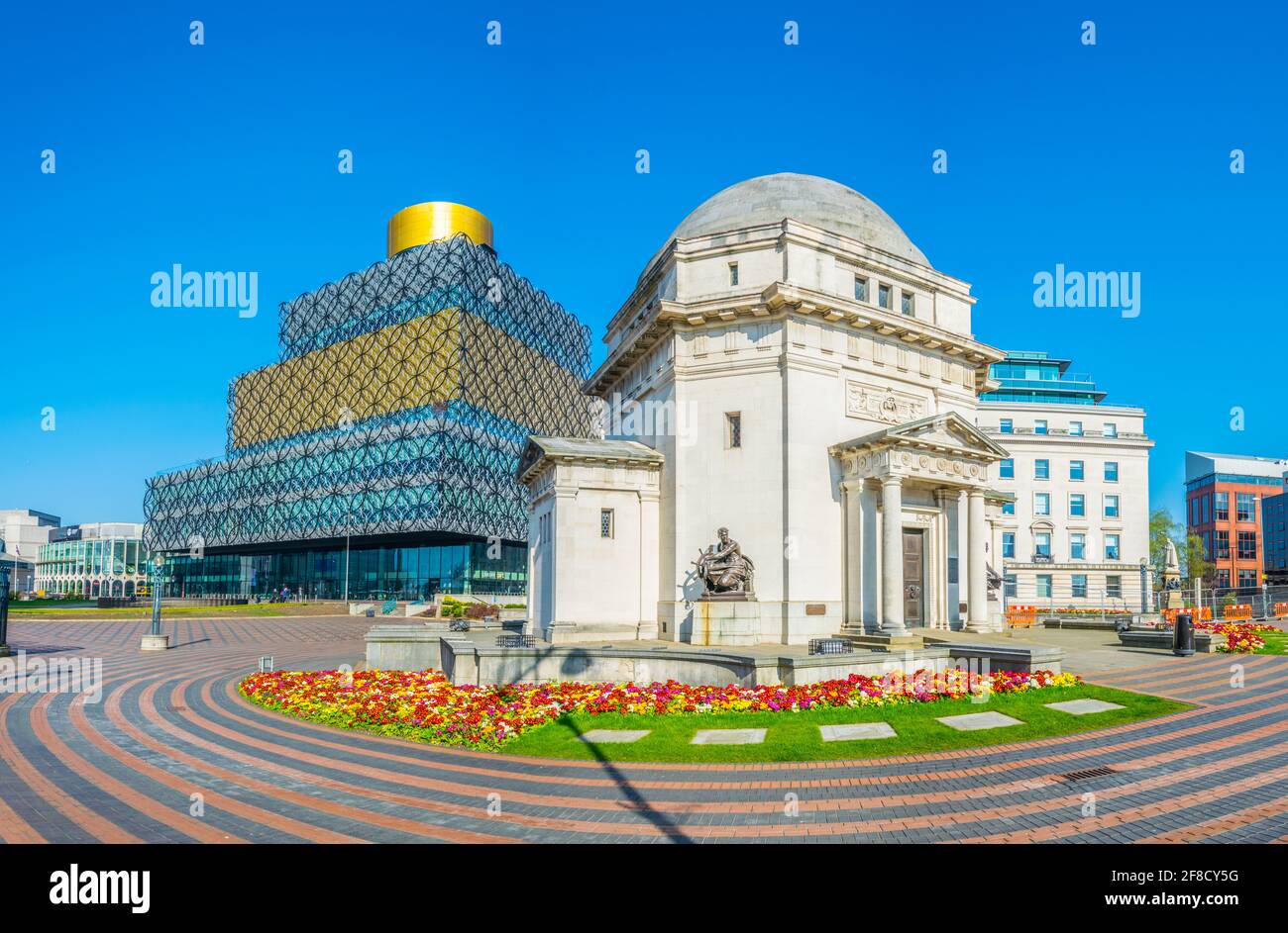 Hall of Memory, Library of Birmingham and Baskerville house, England Stock Photo - Alamy