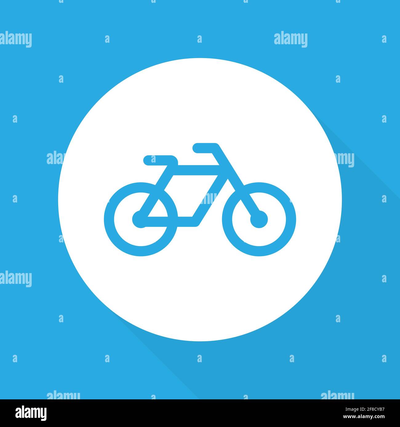 Bicycle vector icon. Bike symbol on blue background Vector illustration ...