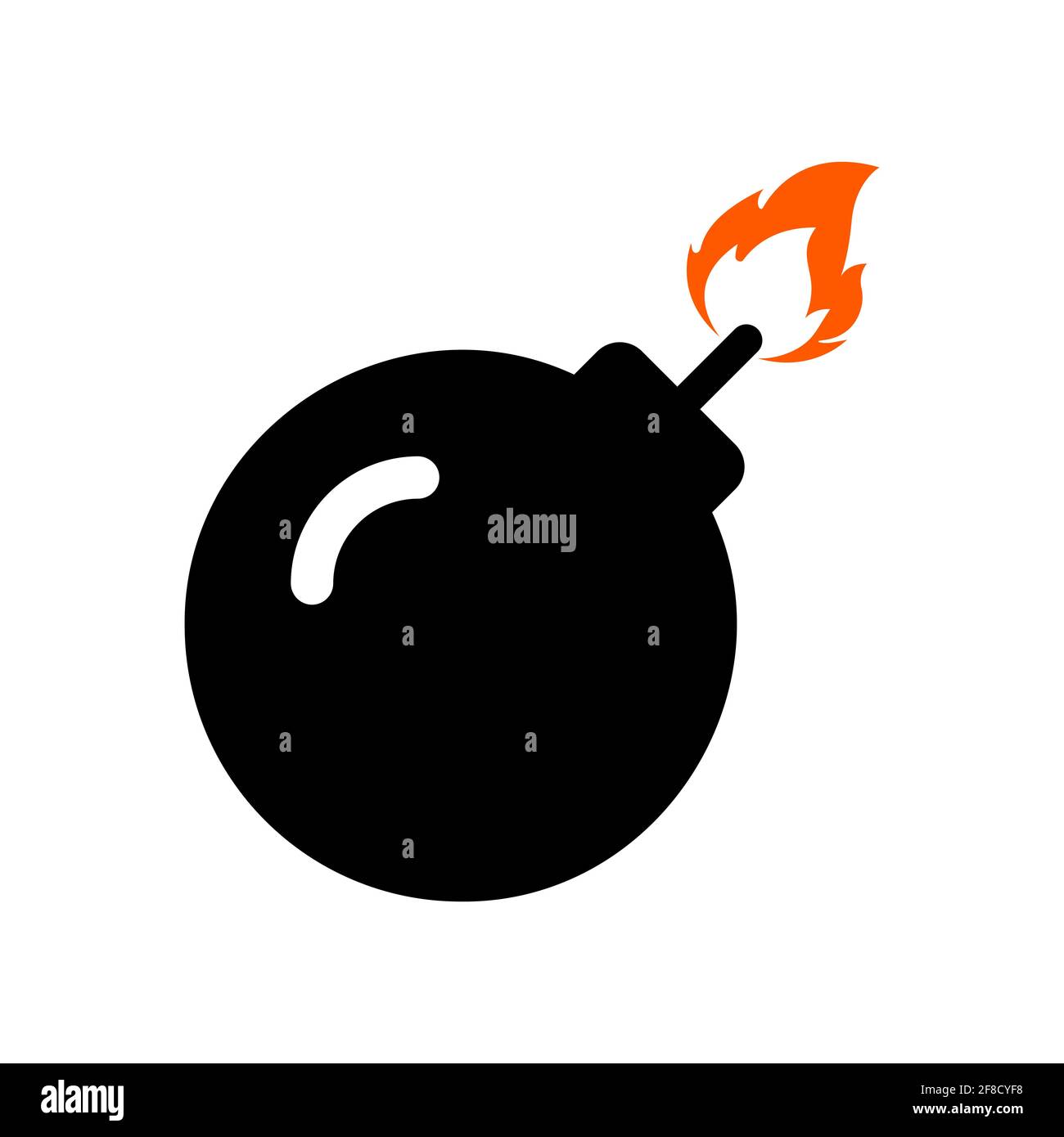 Bomb vector icon. Bomb symbol with fire flame isolated Vector illustration EPS 10 Stock Vector ...
