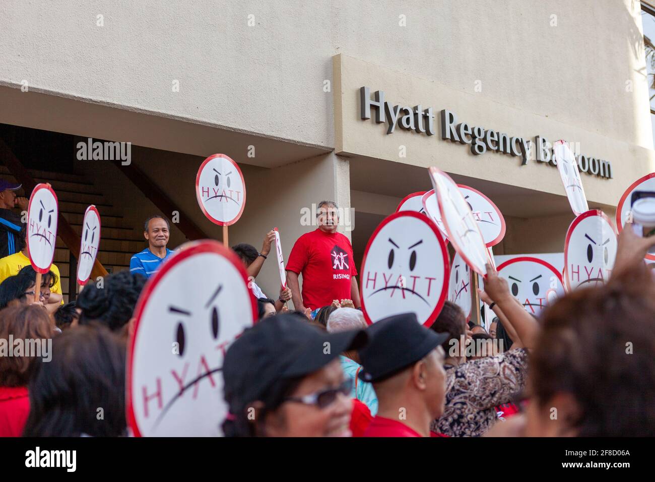 Workers of Hyatt Hotels took protest action against low pay, organising ...