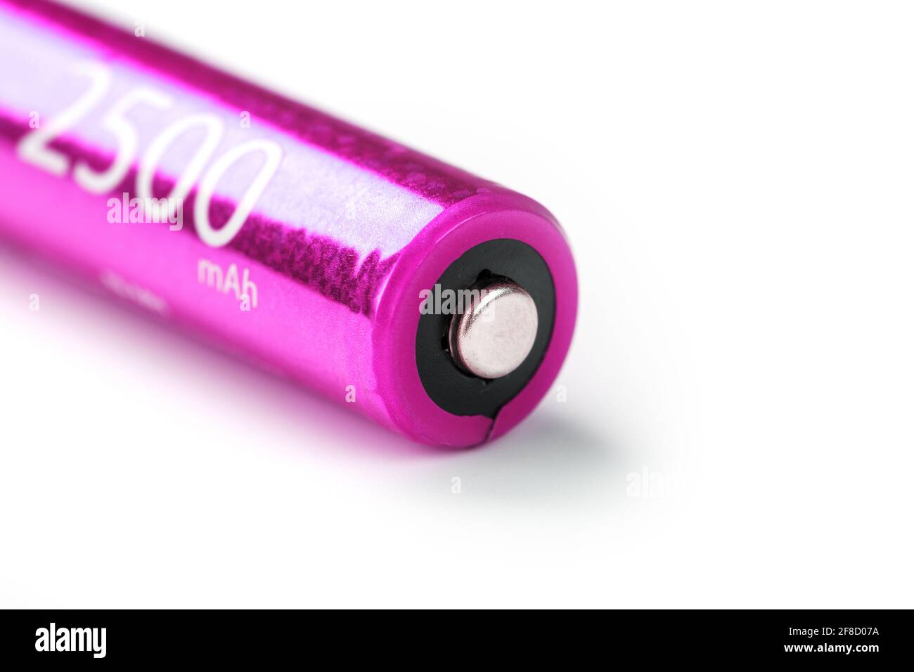 Red AA battery inscription 2500 on a white background. Isolate, free ...