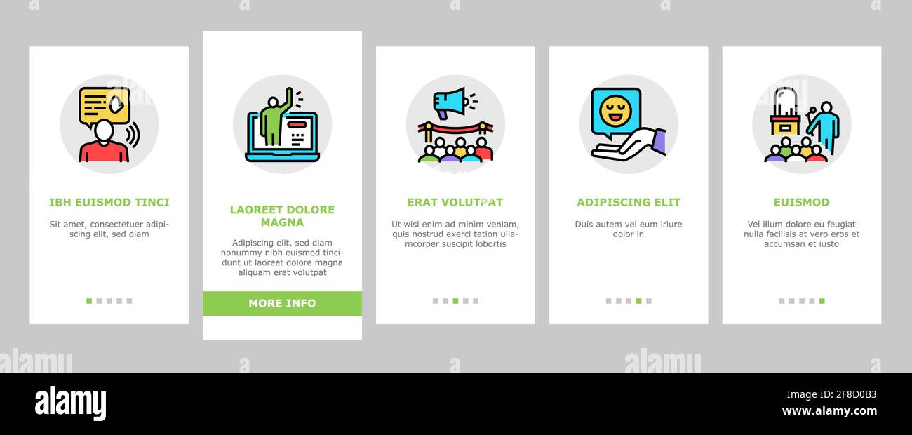 Introduction Speech Onboarding Icons Set Vector Stock Vector Image ...