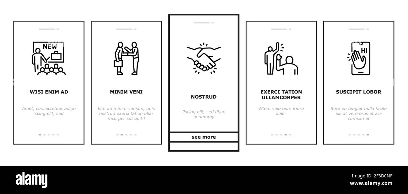 Introduction Speech Onboarding Icons Set Vector Stock Vector Image ...