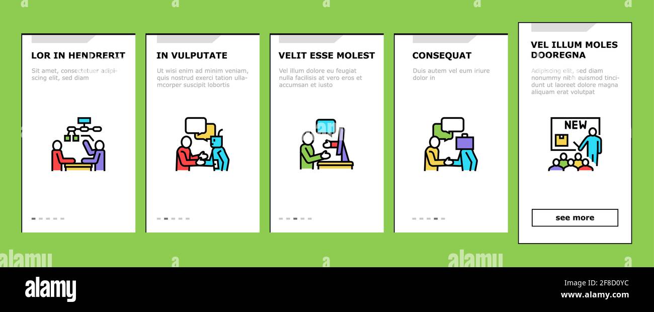 Introduction Speech Onboarding Icons Set Vector Stock Vector Image ...