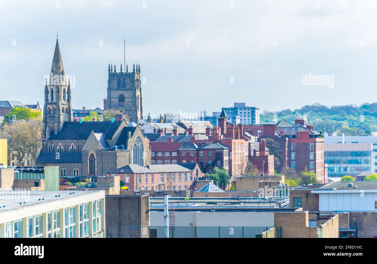 Aerial view of nottingham dominated by cathedral, England Stock Photo ...