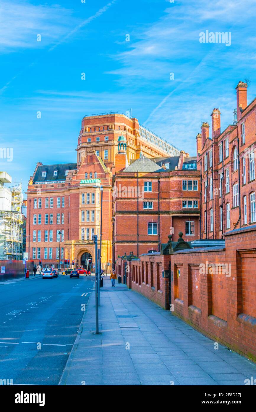View of a classical brick house street in Manchester, England Stock ...