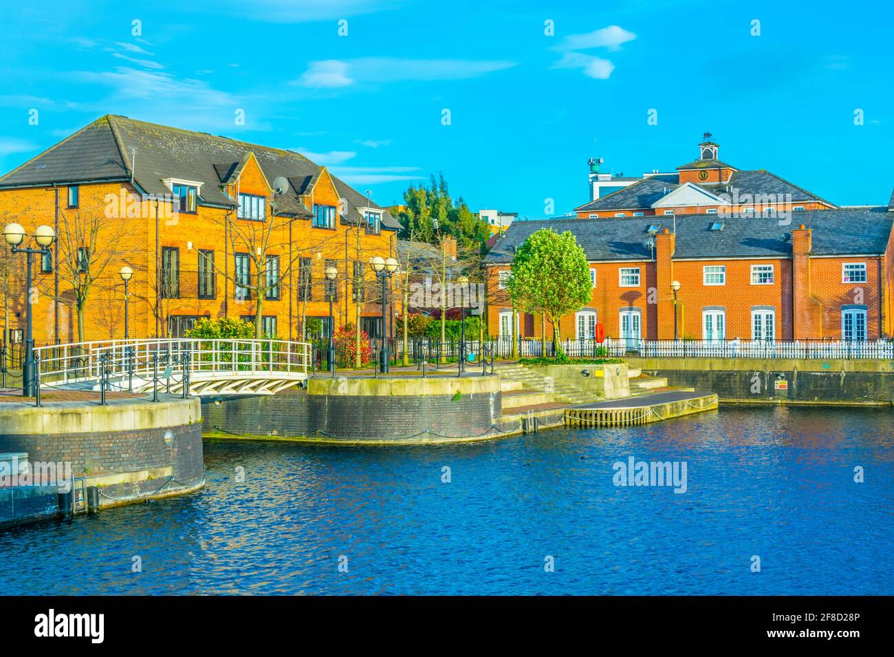 Salford area of manchester with residential buildings surrounding a ...