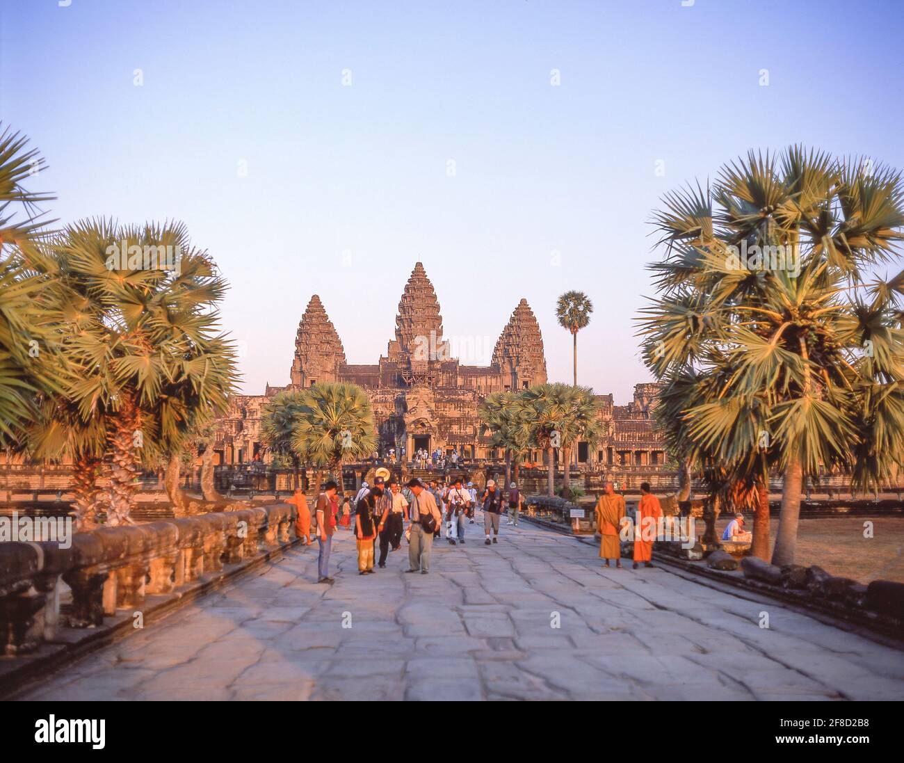 Path to Angkor Wat Temple, Angkor, Siem Reap, Kingdom of Cambodia Stock ...
