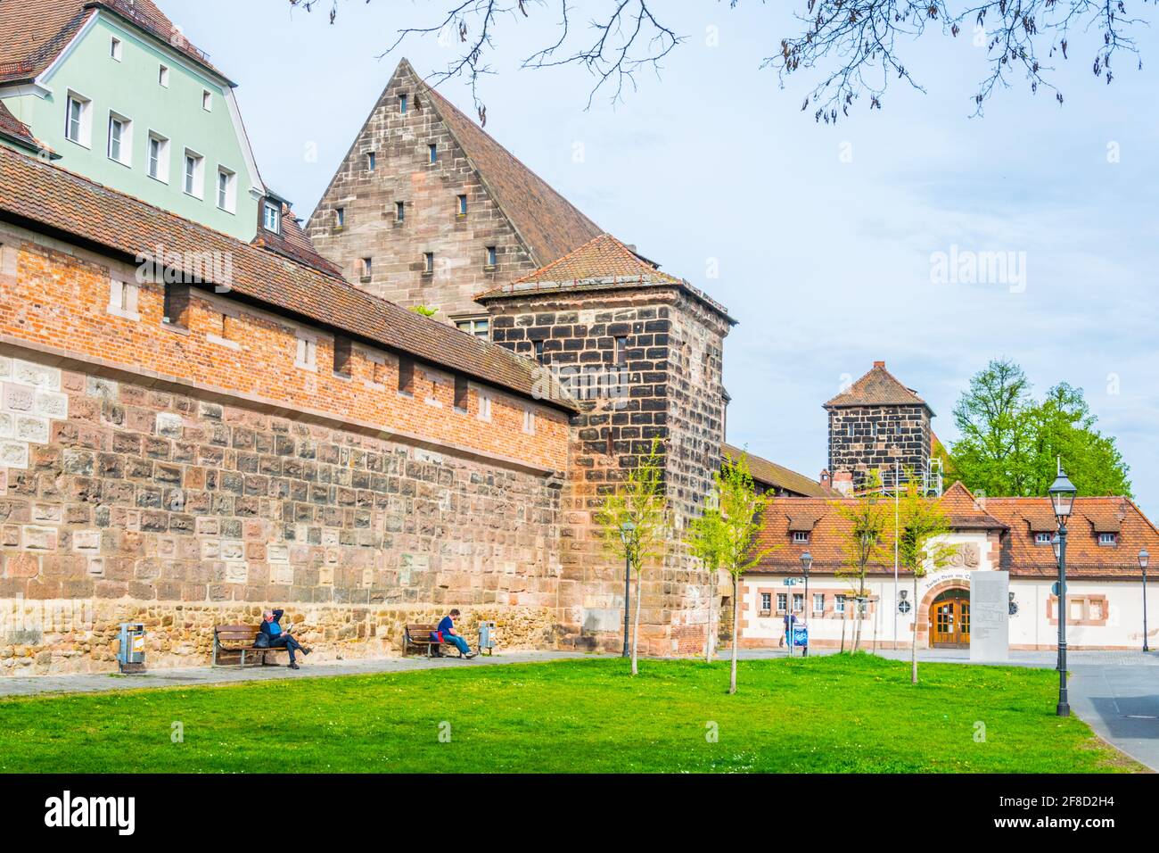 View of the medieval fortification of the german city Nurnberg Stock ...
