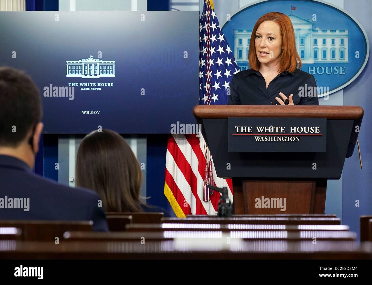 Press Secretary Jen Psaki addresses questions during a news conference ...