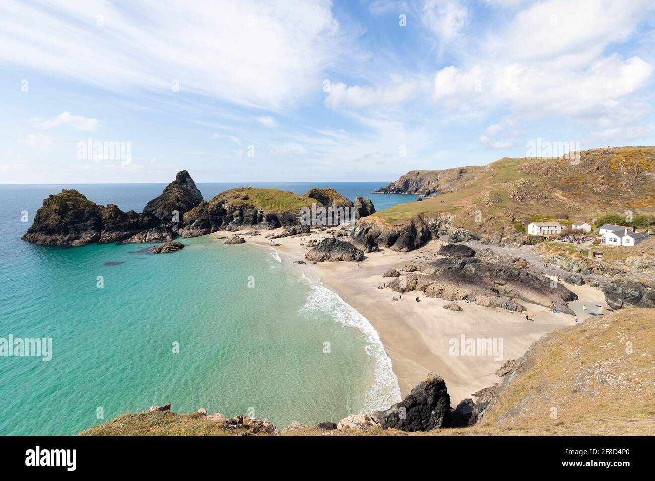 The Beautiful South West Coast of Cornwall captured from the air on a ...