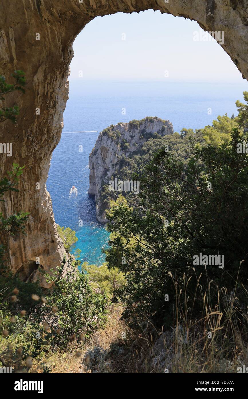Natural Arch in Capri island, Italy Stock Photo - Alamy