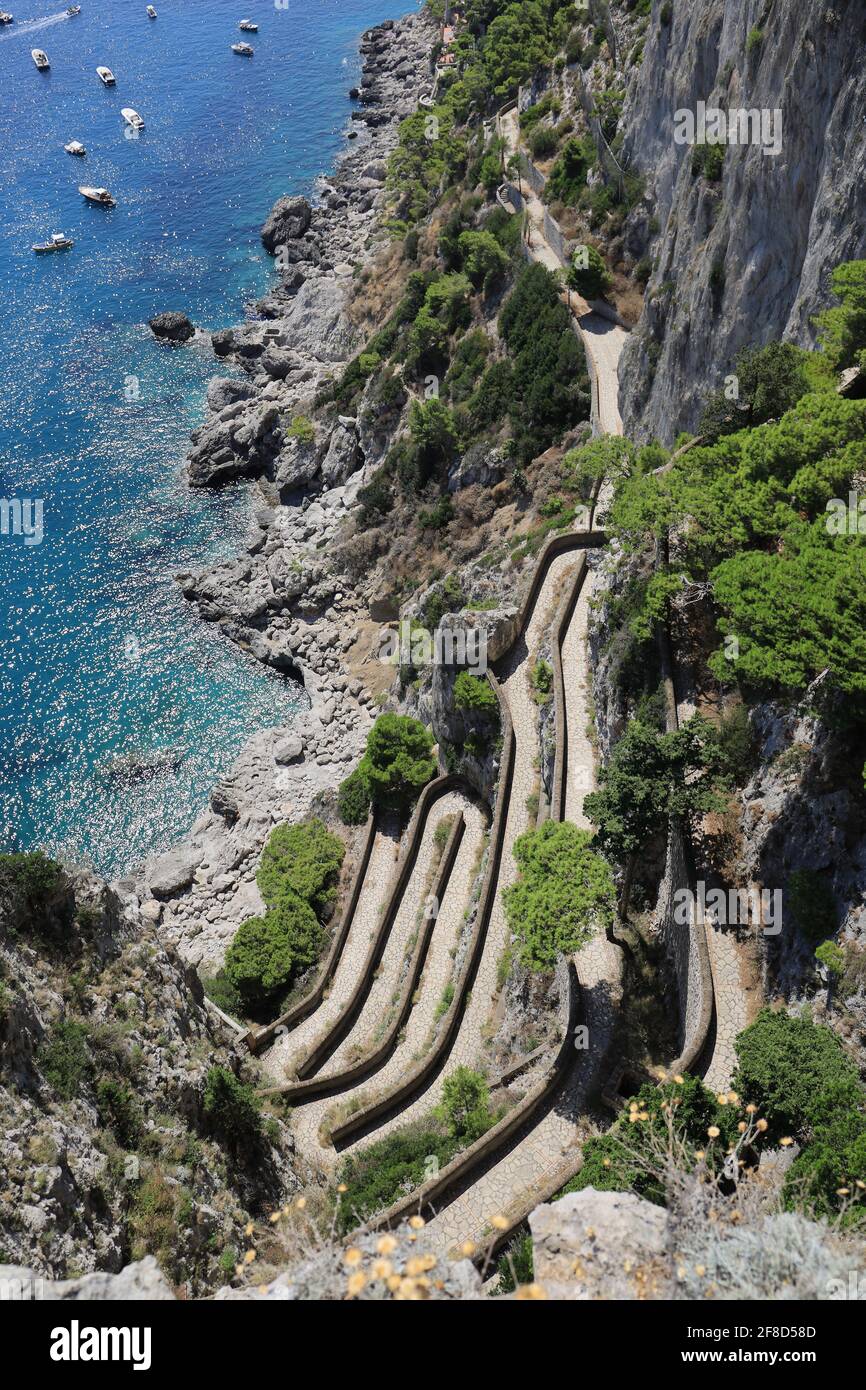 The serpentine path called Krupp street in Capri, Italy Stock Photo - Alamy