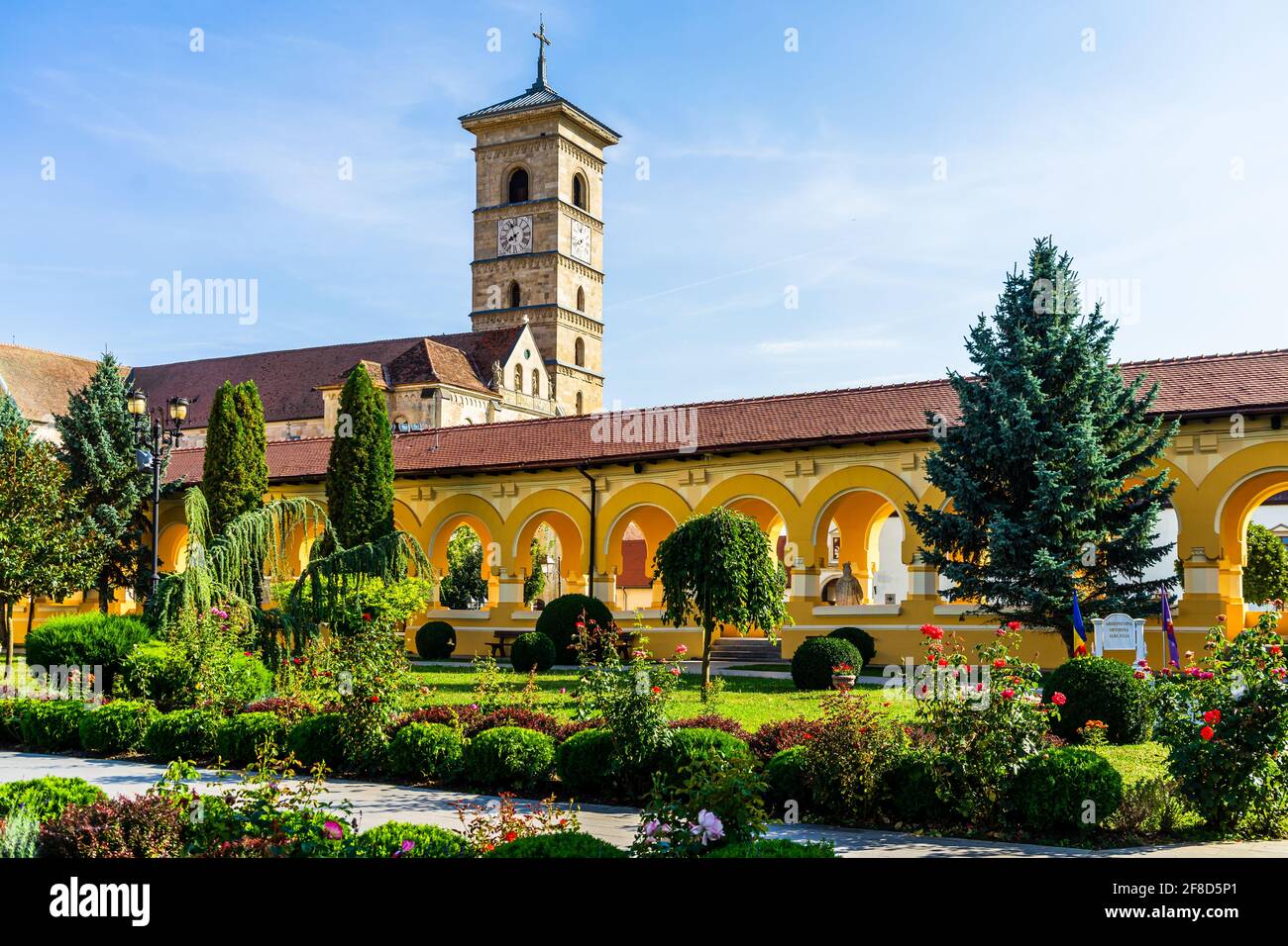 View of catholic cathedral on sunny day in Alba Iulia, Romania, 2021 ...