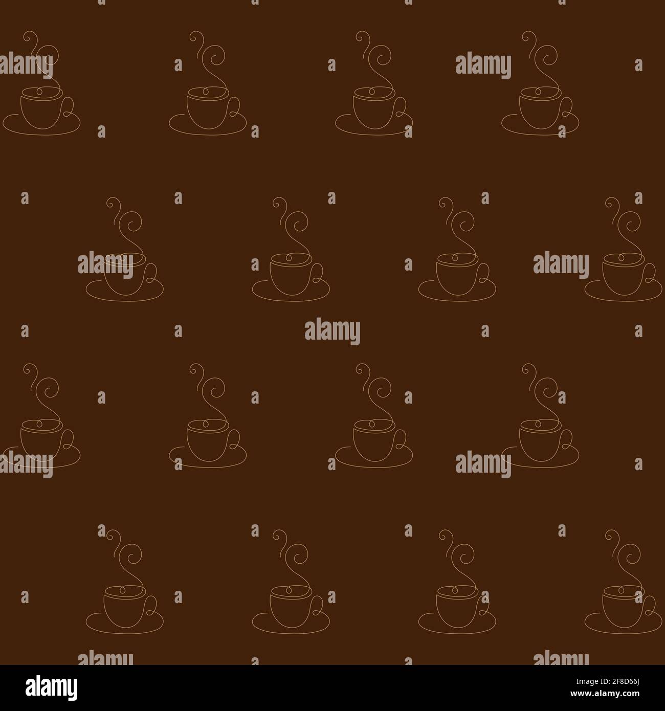 Pattern with continuous cup of coffee outline minimalistic vector ...