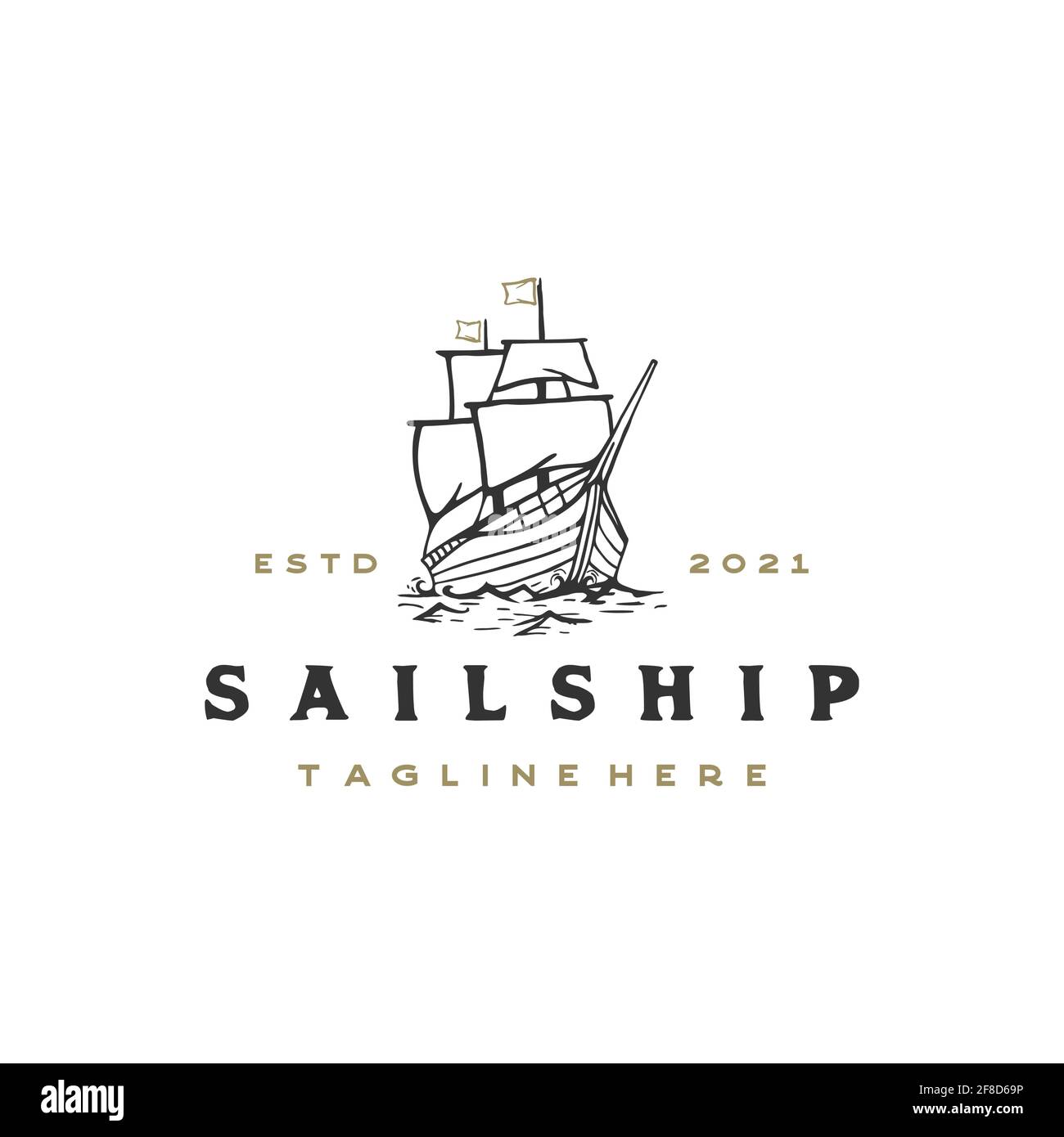 Vintage Retro Hipster Sailing Ship Logo Design Stock Vector Image & Art ...