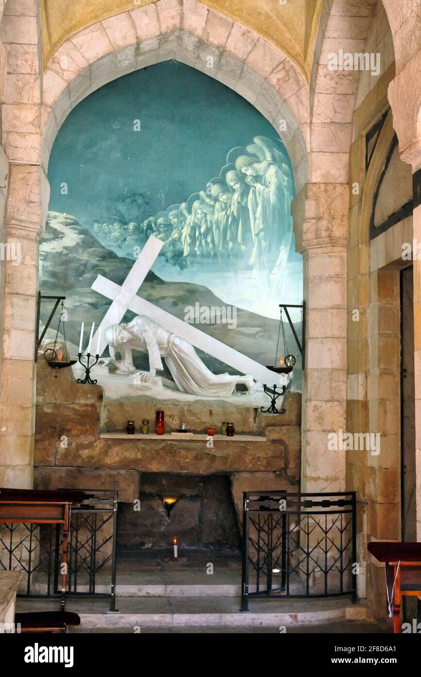Jerusalem: Third station of the cross on the Via Dolorosa Stock Photo ...