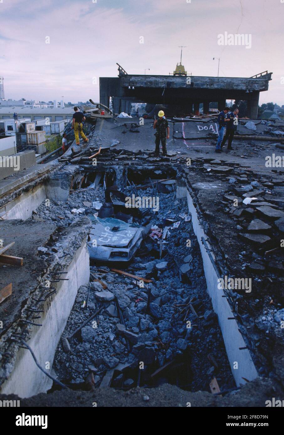 The remains of the Cypress Freeway, which ran through the center of ...
