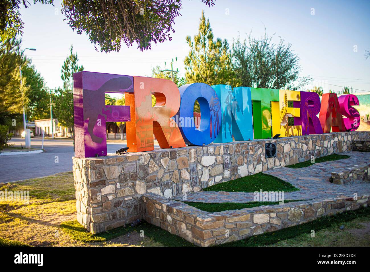 Monumental letters of colors in the community of Fronteras, Sonora ...