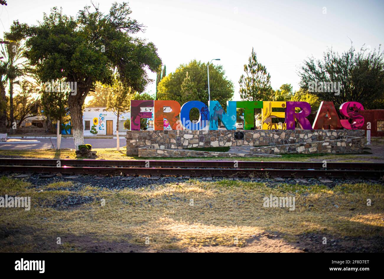 Monumental letters of colors in the community of Fronteras, Sonora ...