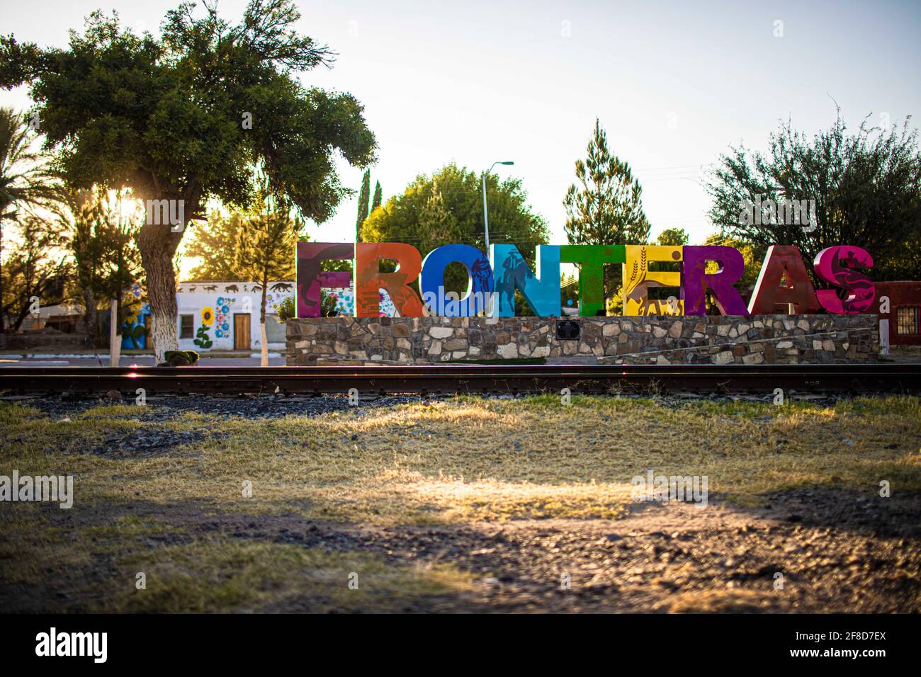 Monumental letters of colors in the community of Fronteras, Sonora ...