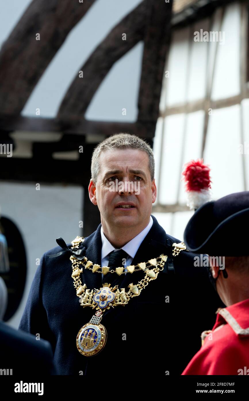 The Mayor of Warwick, Councillor Terry Morris. April 2021 Stock Photo ...