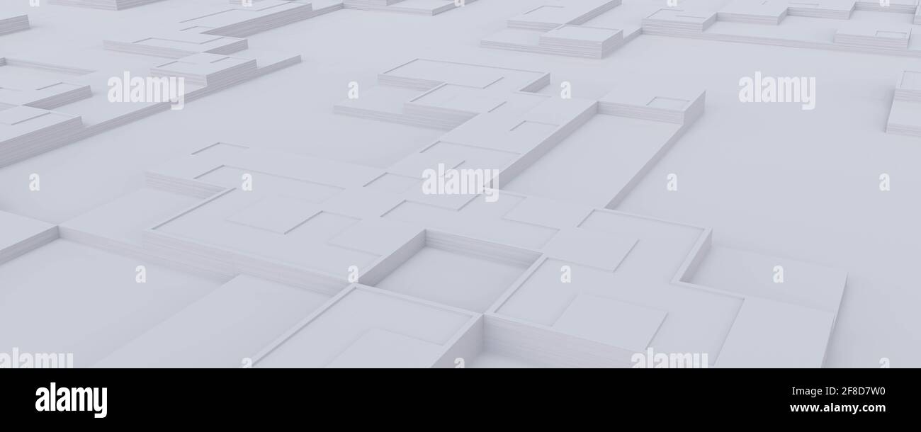 abtract white technology design background 3d render illustration Stock ...