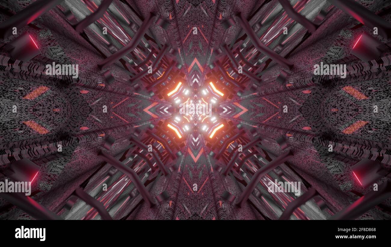 3D rendering of a futuristic background with geometric shapes and ...