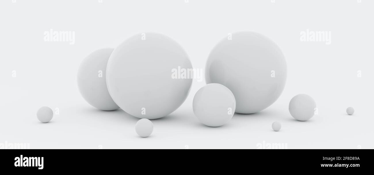 White sphere balls minimalistic timeless design background wallpaper 3d ...