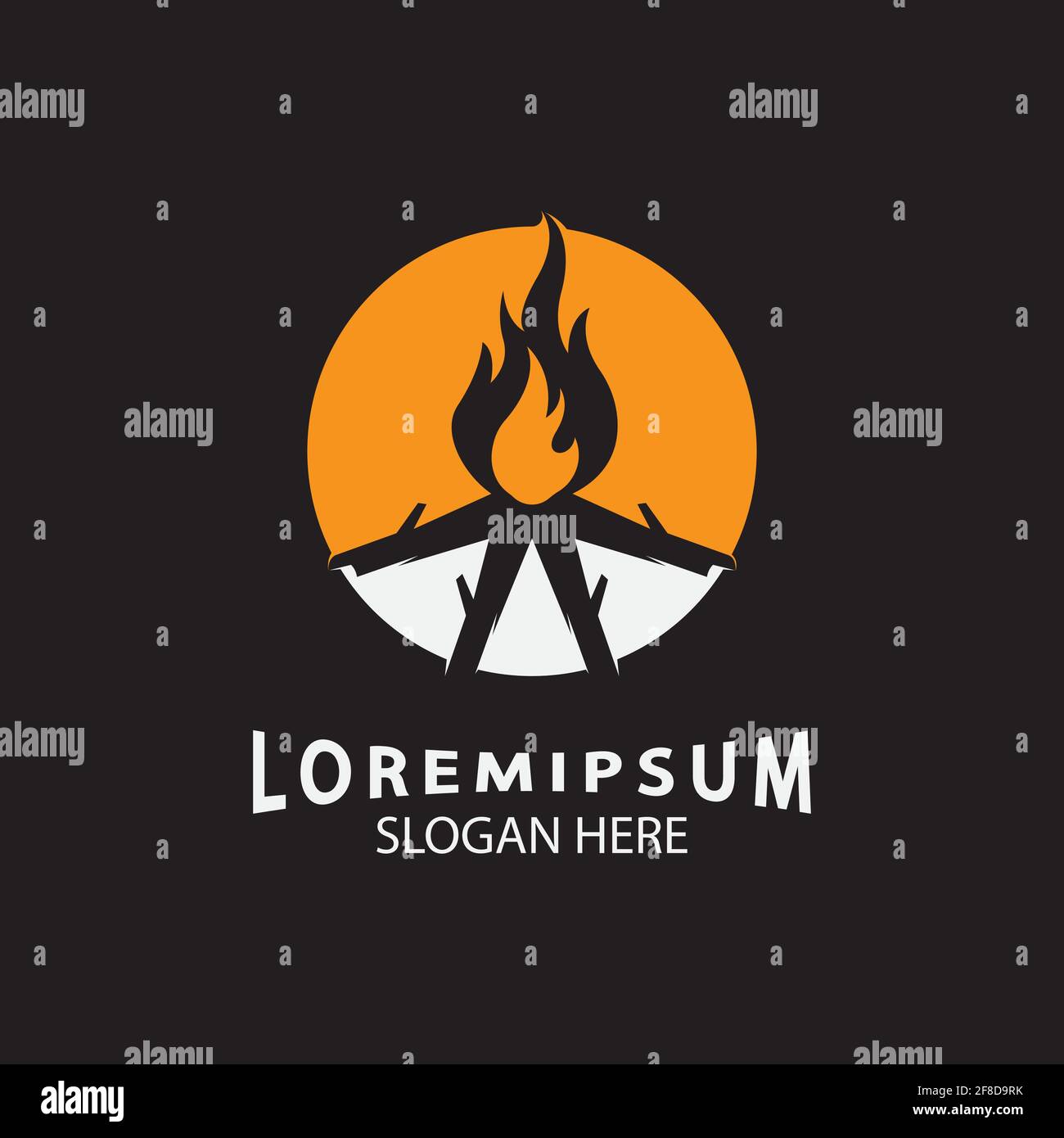 vintage Hipster bonfire Campfire logo badge label vector illustration ...