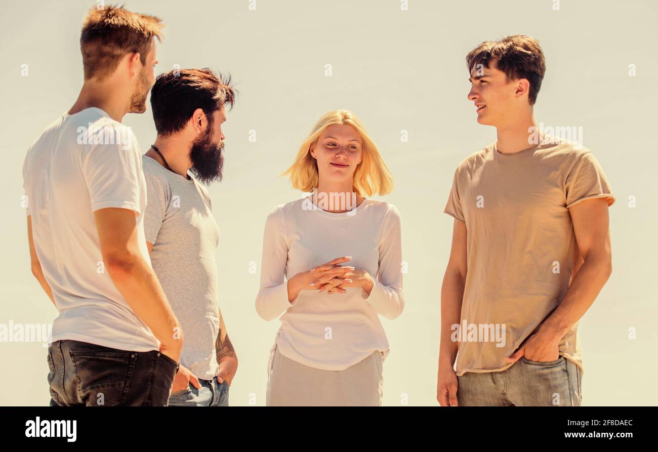 Enabling effective communication. group of four people, partnership ...