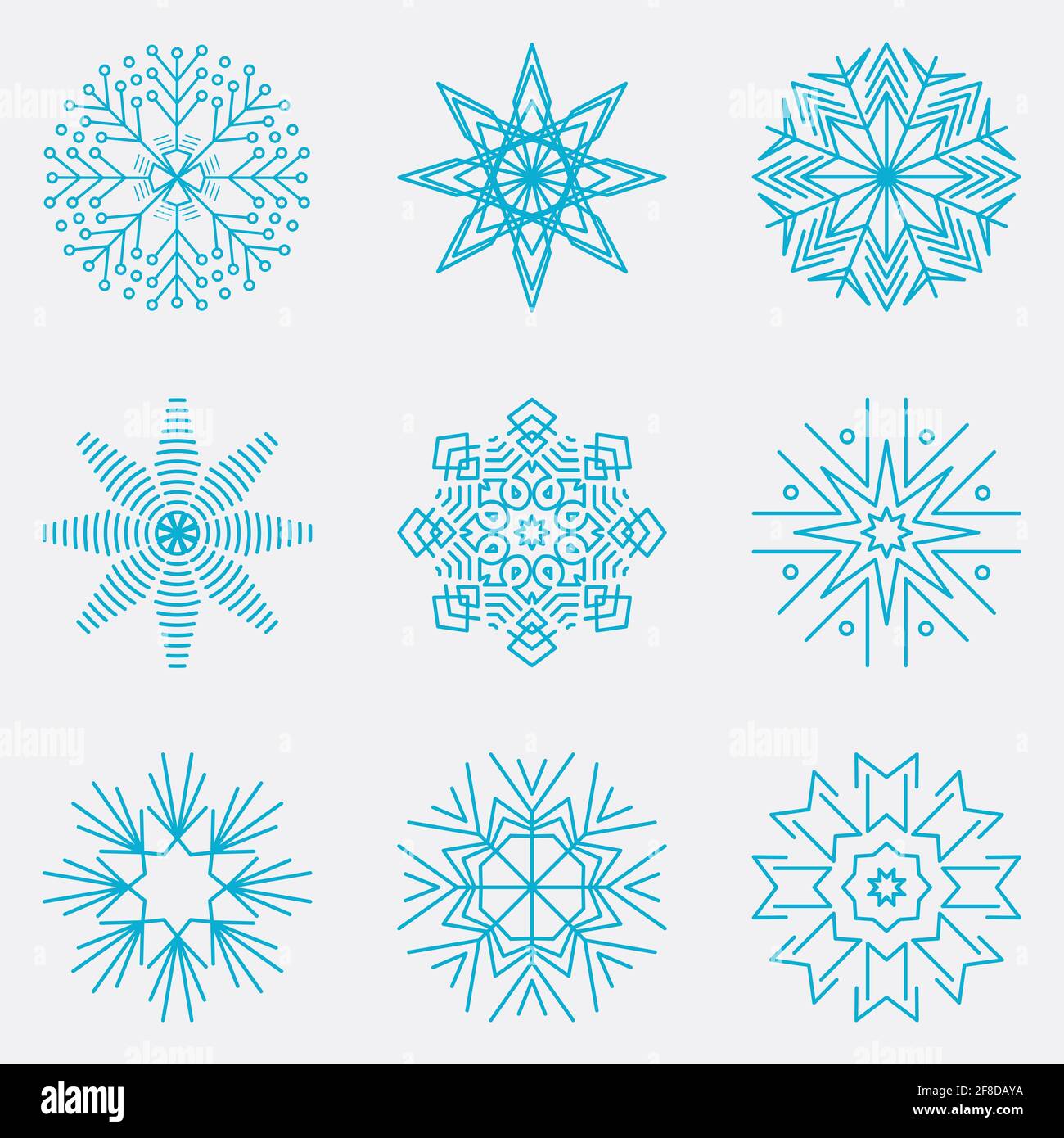 Snowflakes Set, Snow-flakes winter collection, vector illustration ...