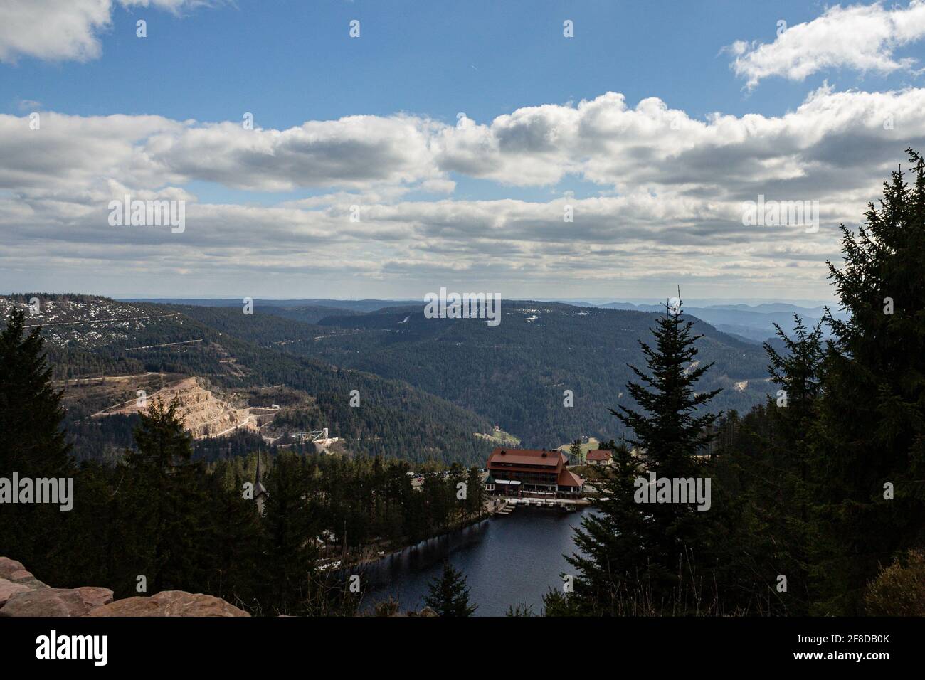 Nice view to a lake in mountains Stock Photo - Alamy