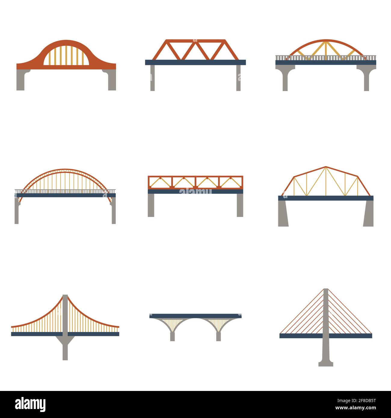 Vector isolated bridges icons set Stock Vector Image & Art - Alamy