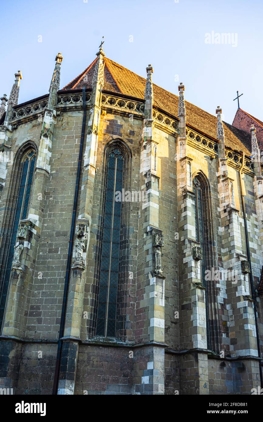 Large Gothic building of the Black Church (Biserica Neagra) in Brasov ...