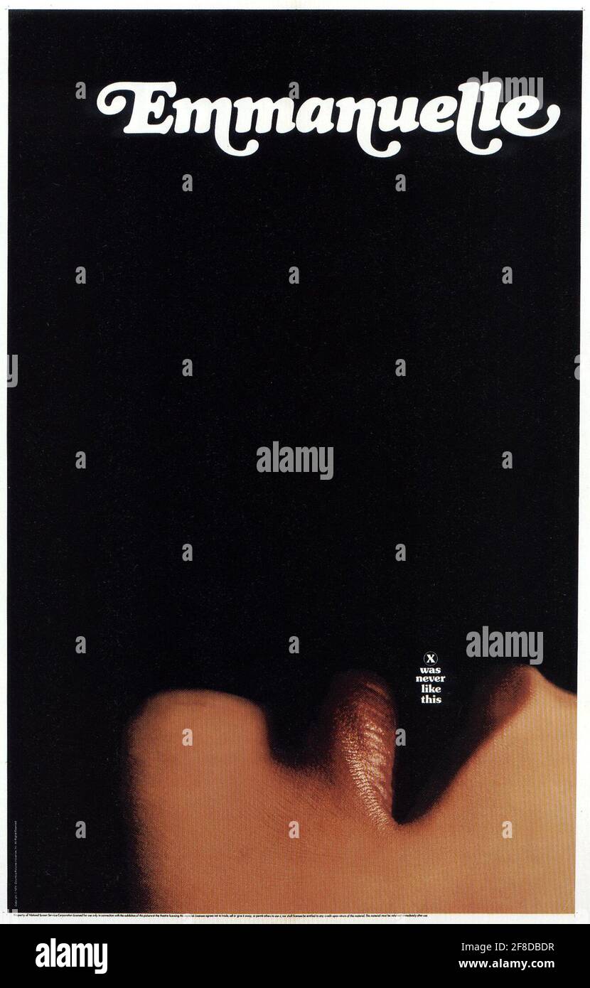 A vintage movie poster for the adult-only film Emmanuelle Stock Photo ...
