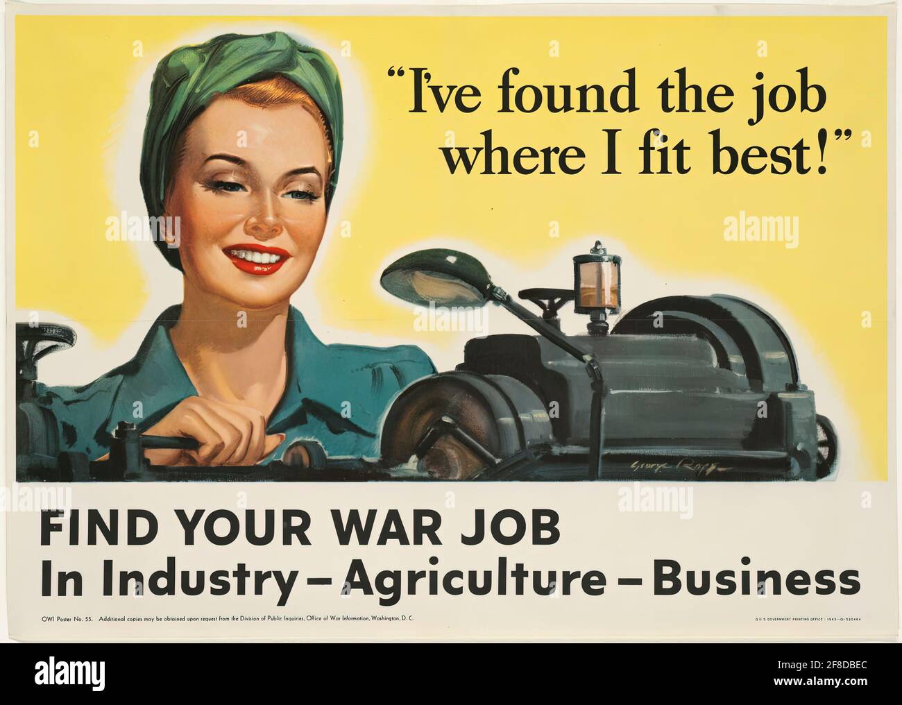 A vintage war poster for recruiting women into the work force Stock ...