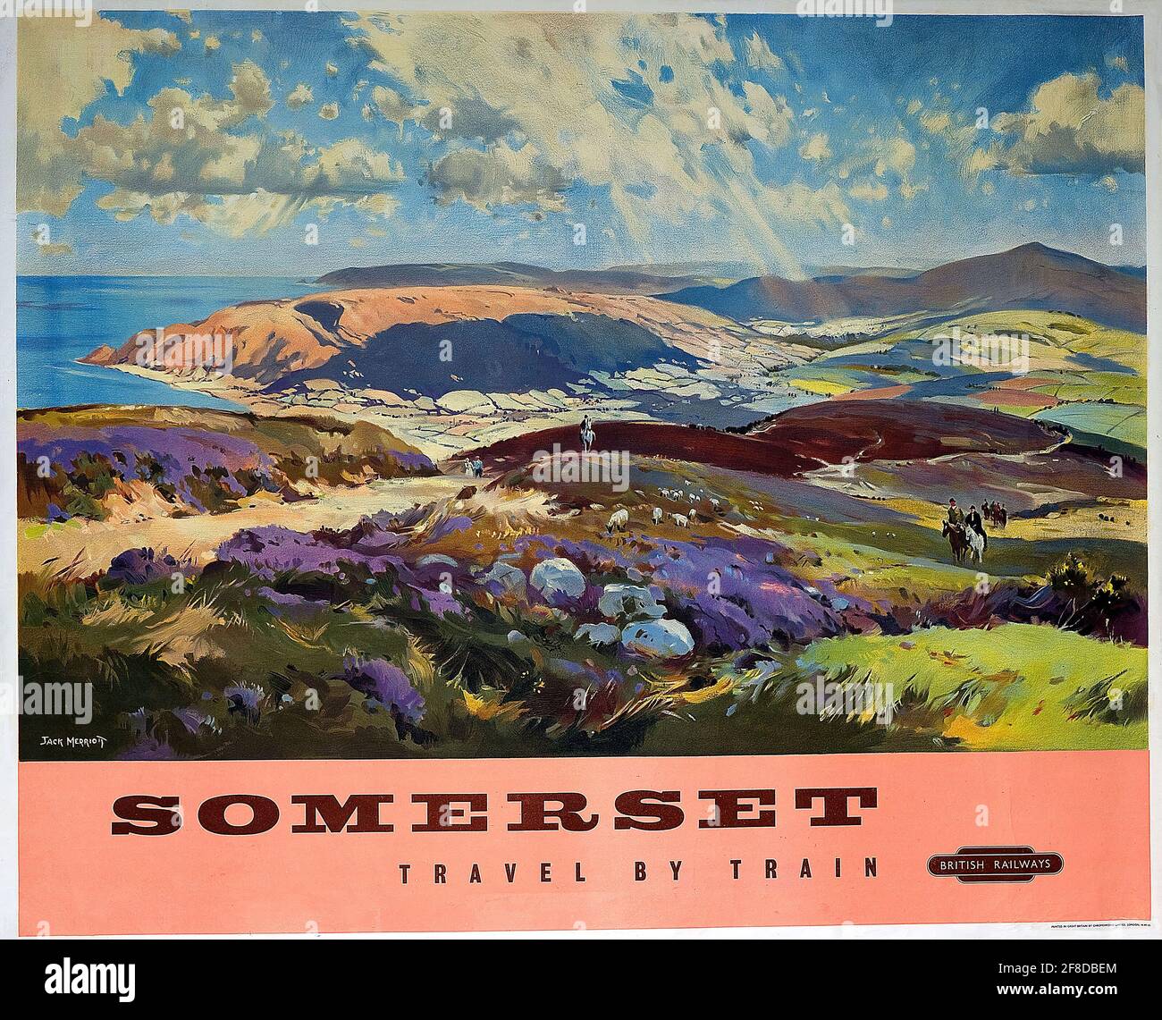 A vintage travel poster for Somerset Stock Photo - Alamy