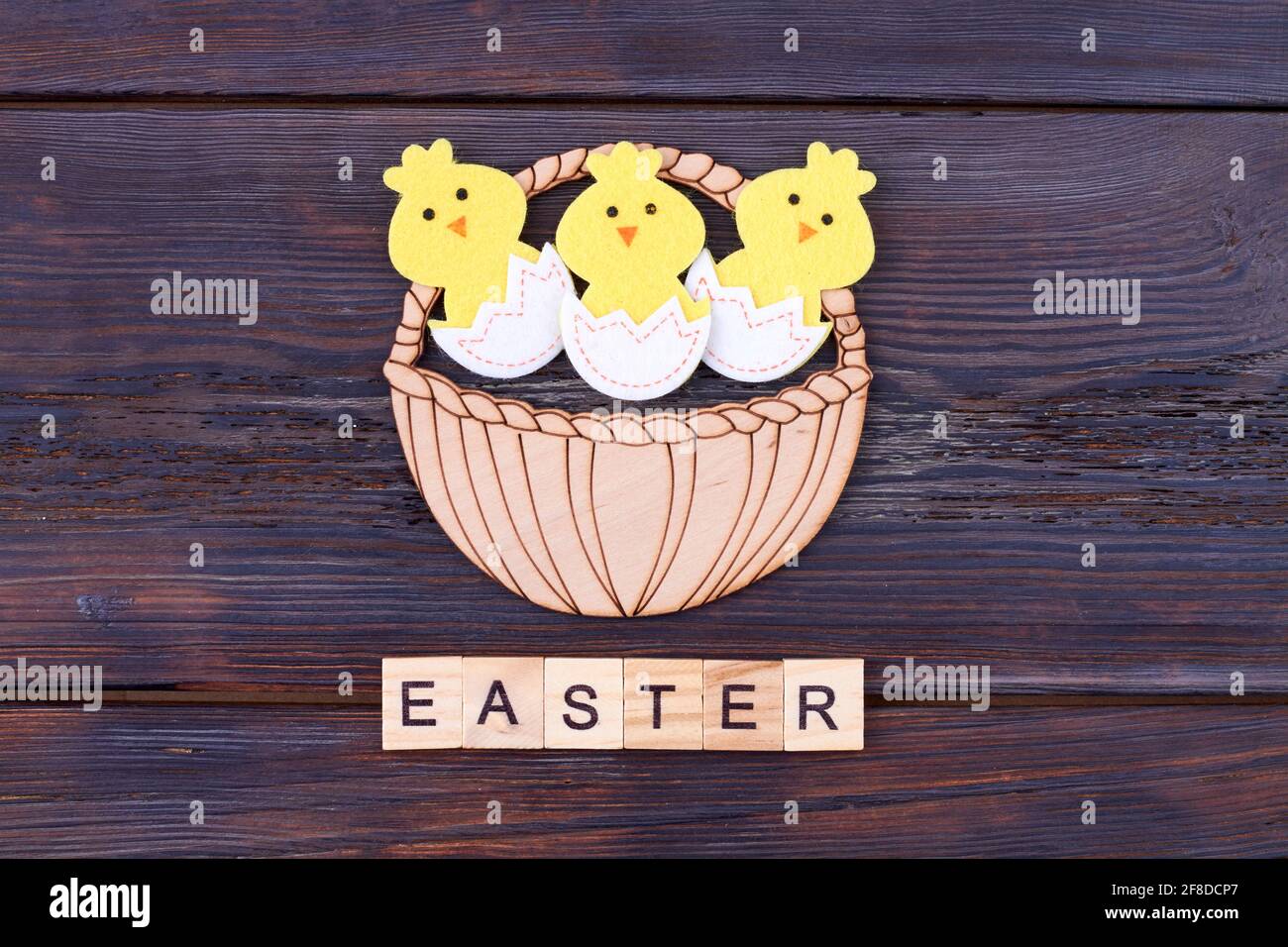Flat lay hatched cartoon chicks Stock Photo - Alamy