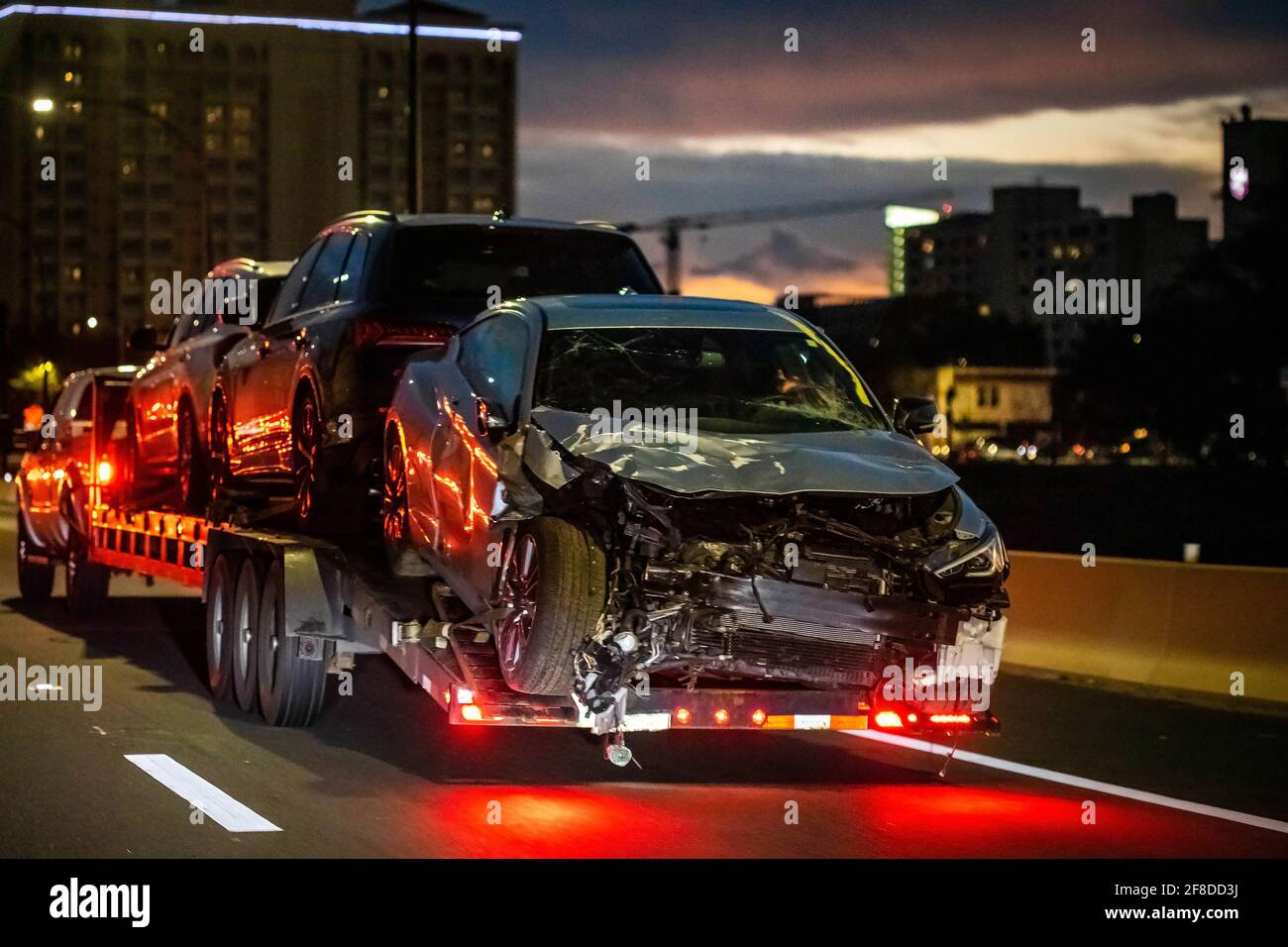 Car on the tow truck hi-res stock photography and images - Alamy