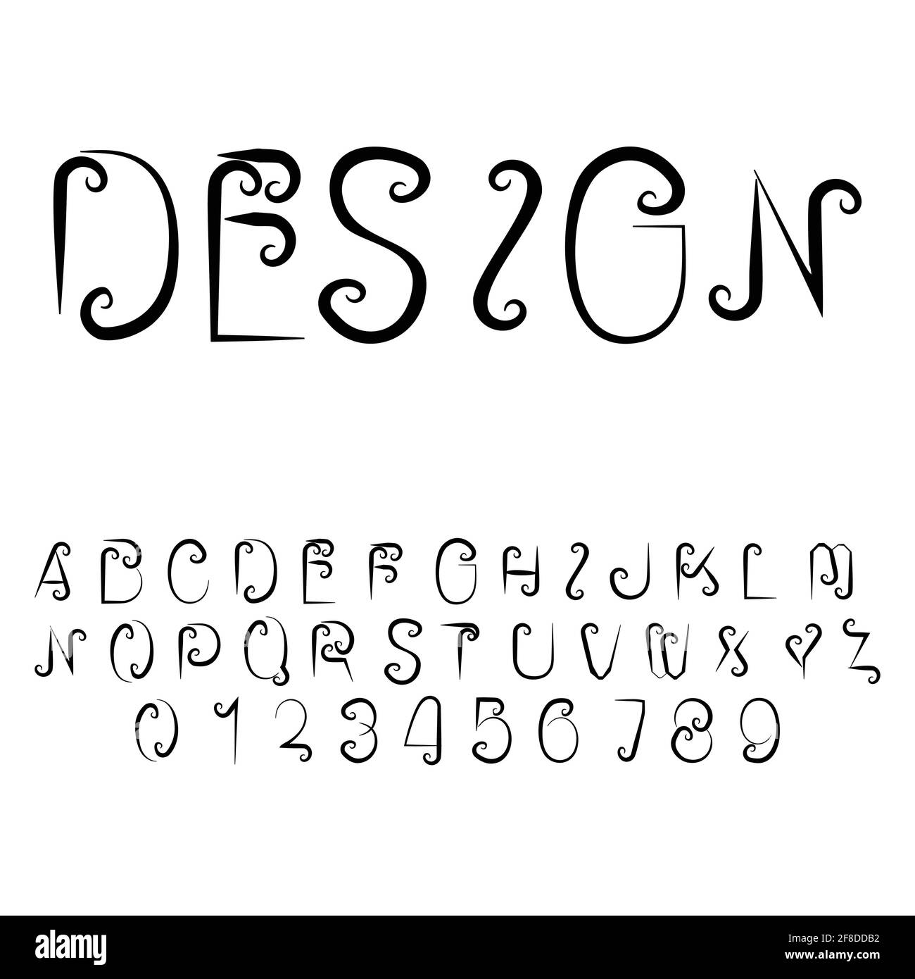 Original Letters. Modern abstract alphabet with latin letters and ...