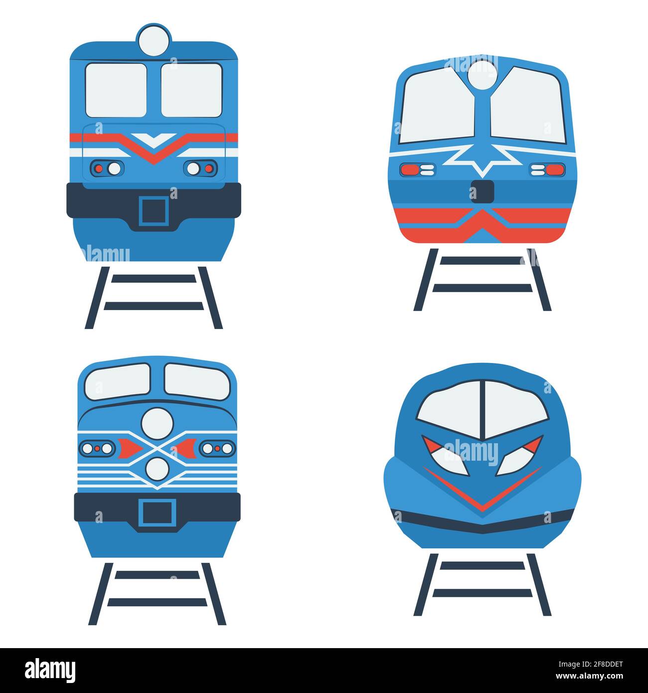 Set of train icons, stock vector illustration, flat design style Stock ...