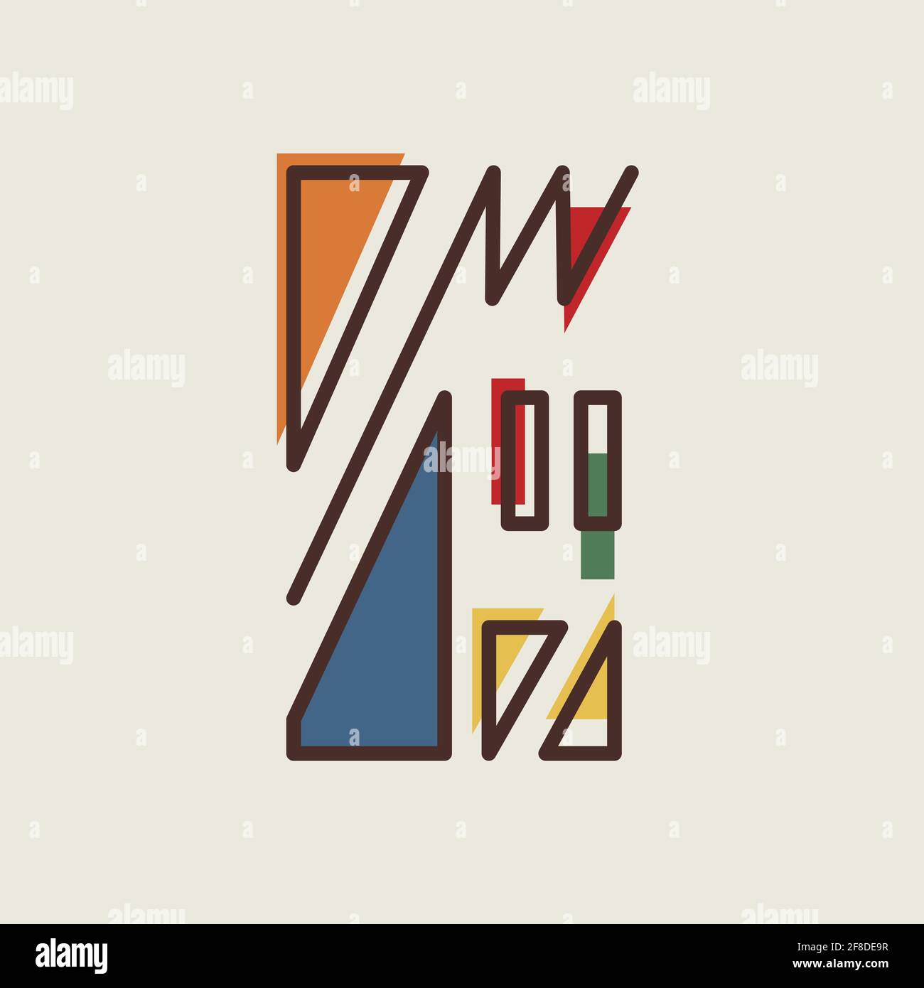 The letter E of the alphabet in modern geometric style. Abstraction ...