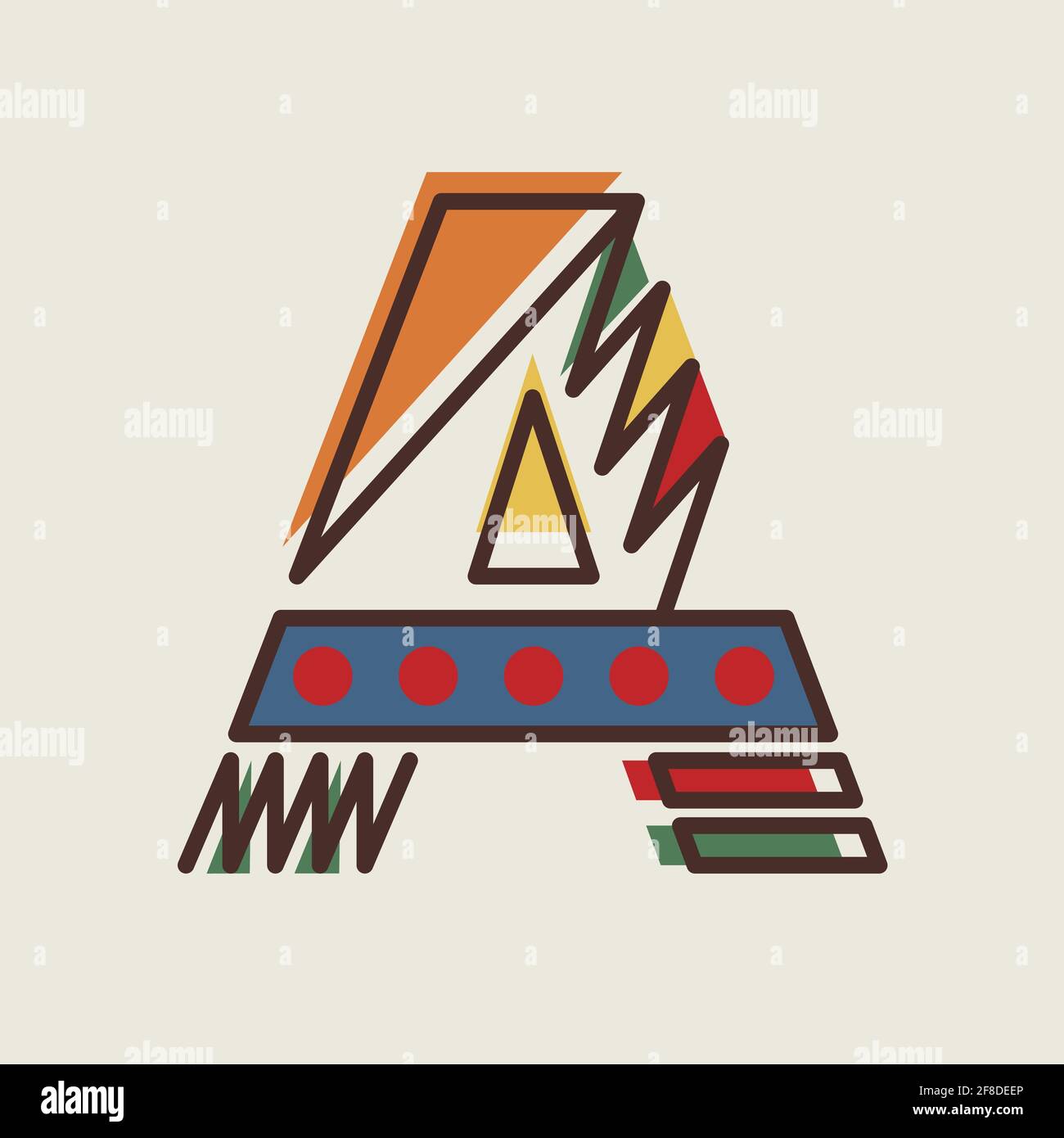 The letter A of the alphabet in modern geometric style. Abstraction ...