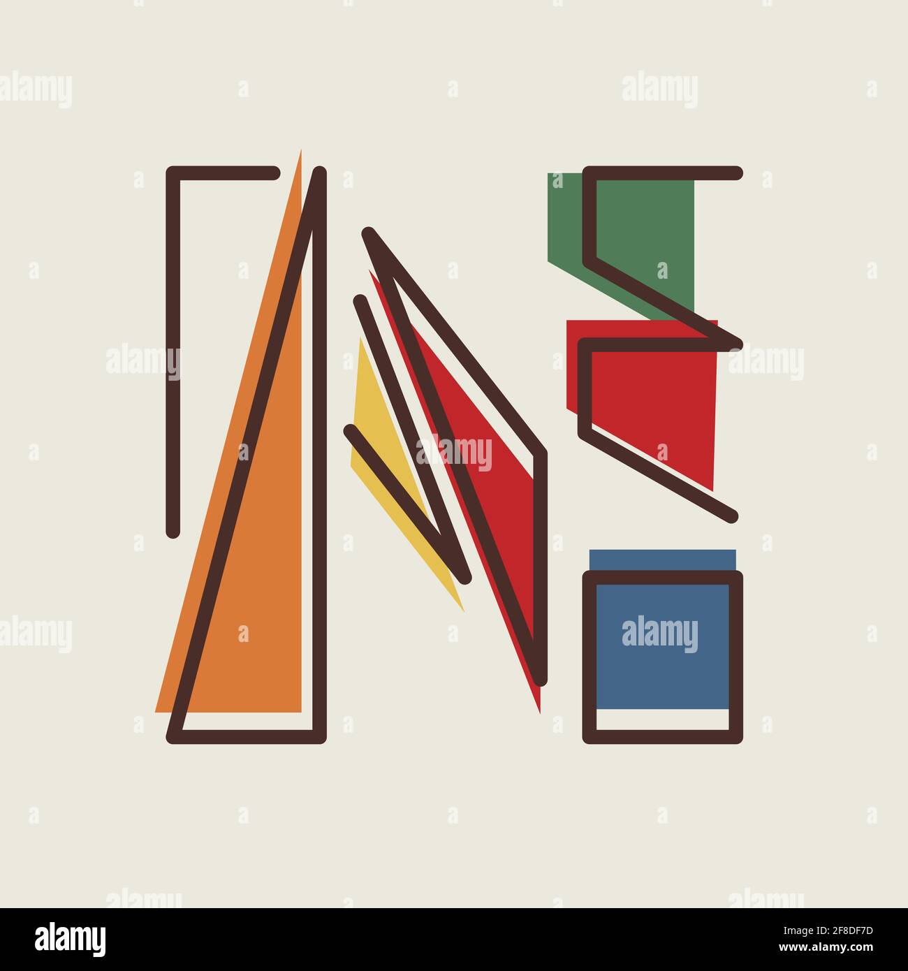 The letter N of the alphabet in modern geometric style. Abstraction ...